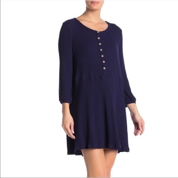 Blu Pepper | Dresses | Blu Pepper Long Sleeve Babydoll Dress In Navy ...